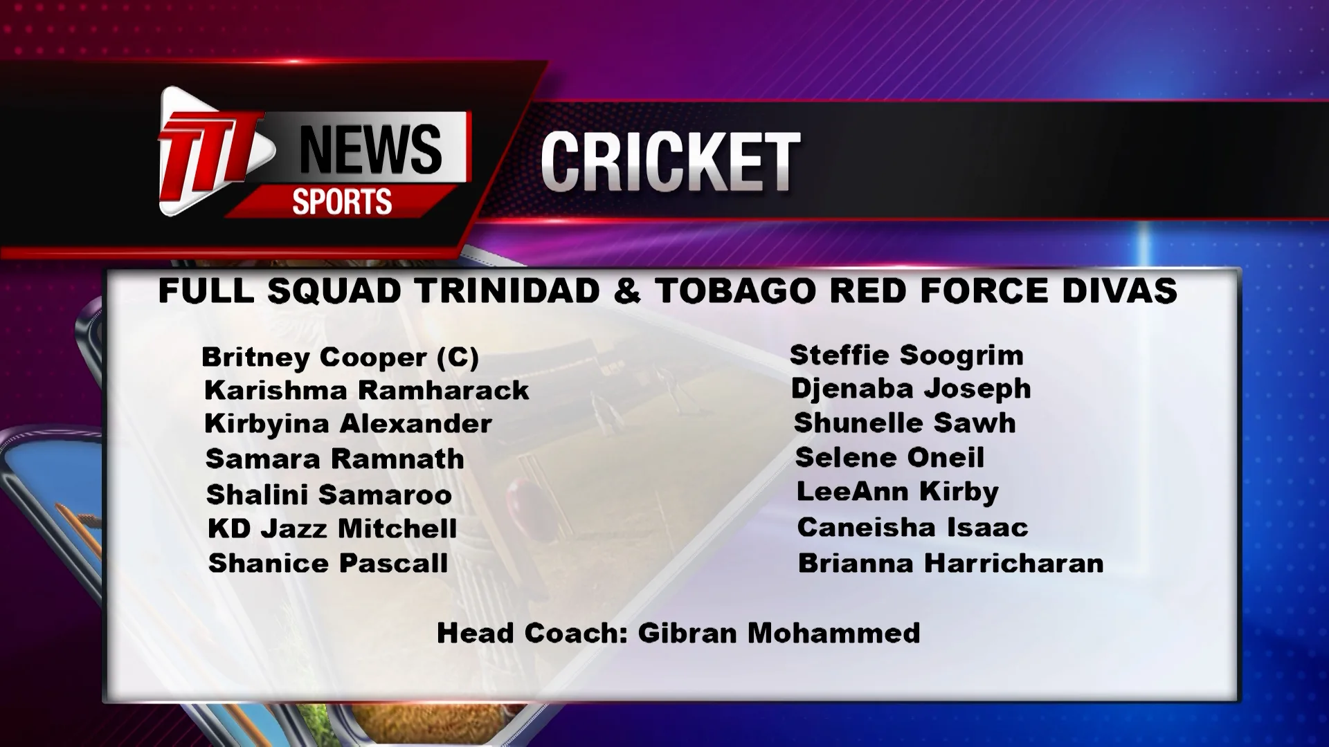 Red Force Divas Named For Super50s And T20 Blaze Tournaments - TTT News