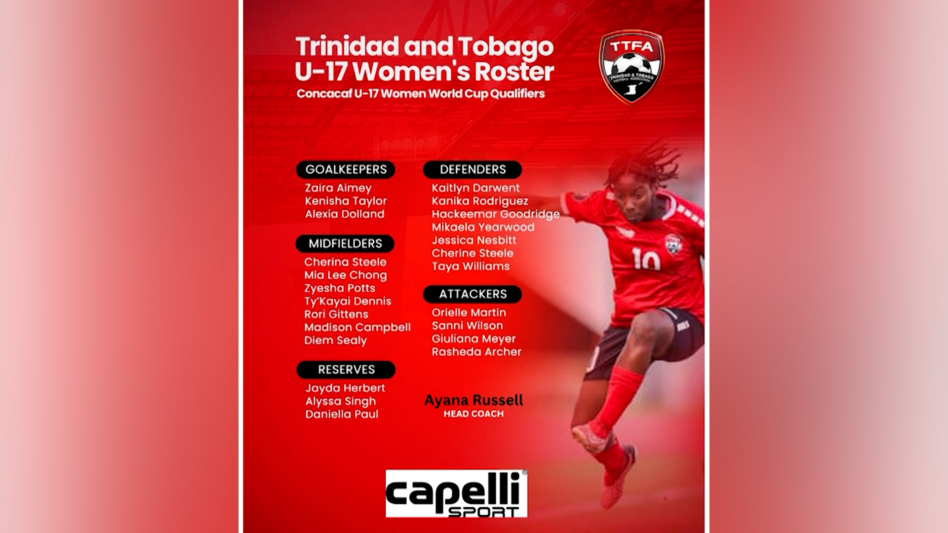 TTFA Announces Women’s U-17 Team For CONCACAF Qualifiers - TTT News