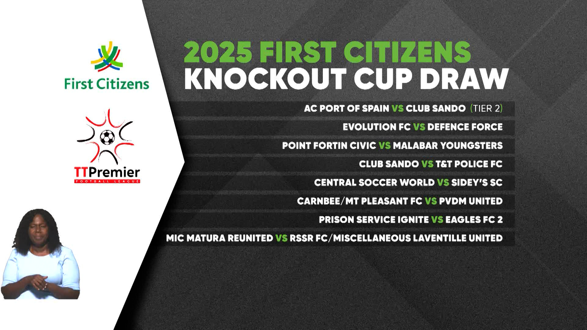 2025 First Citizens Knockout Cup Draw - TTT News